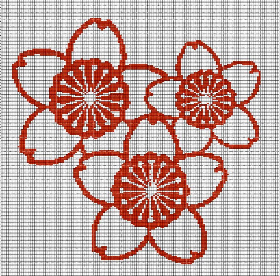CROCHET! Cherry Blossom Crochet Afghan Pattern Graph - Etsy