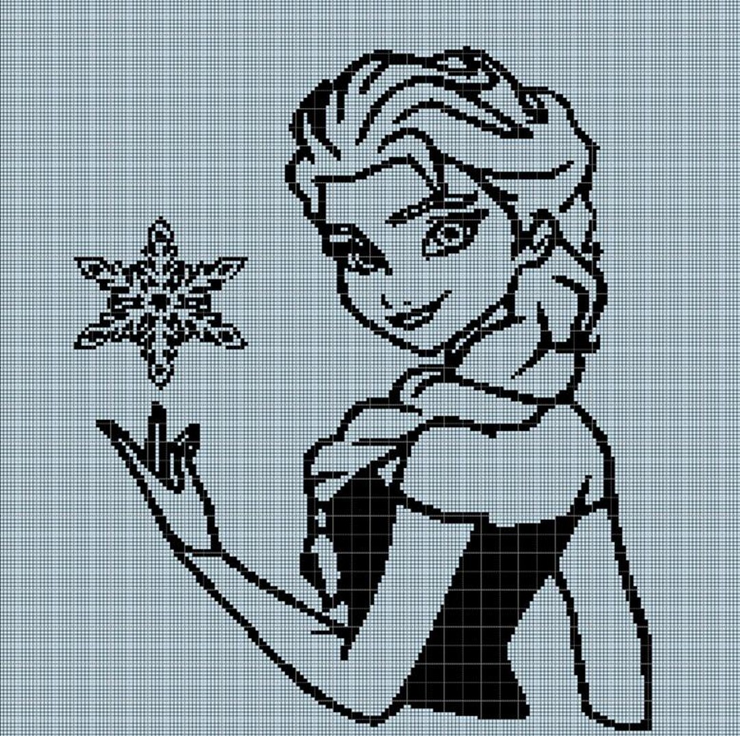 Princess Elza Silhouette Cross Stitch Pattern in Pdf - Etsy