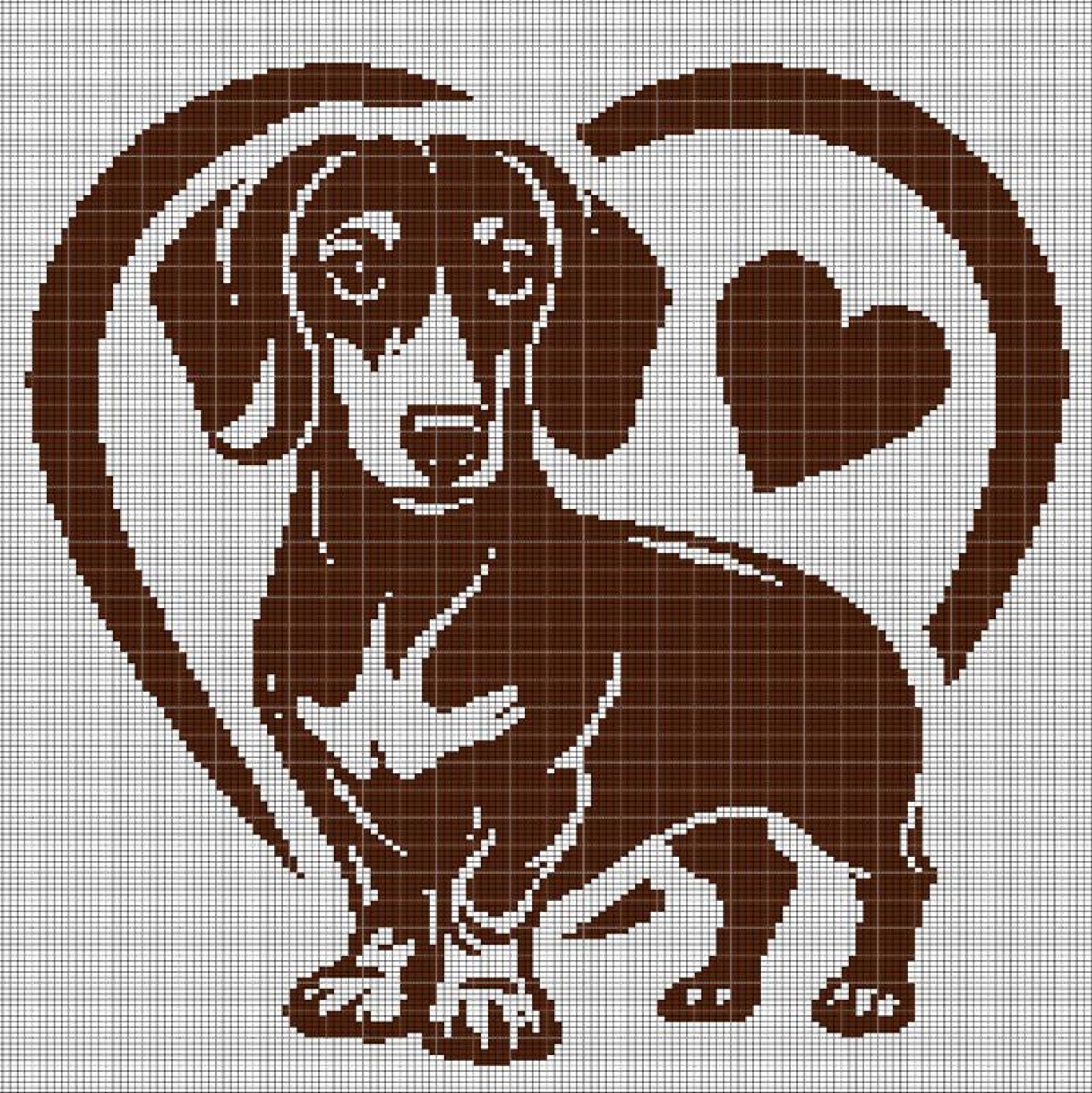 CROCHET! Dachshund Love Crochet Afghan Pattern Graph - Etsy