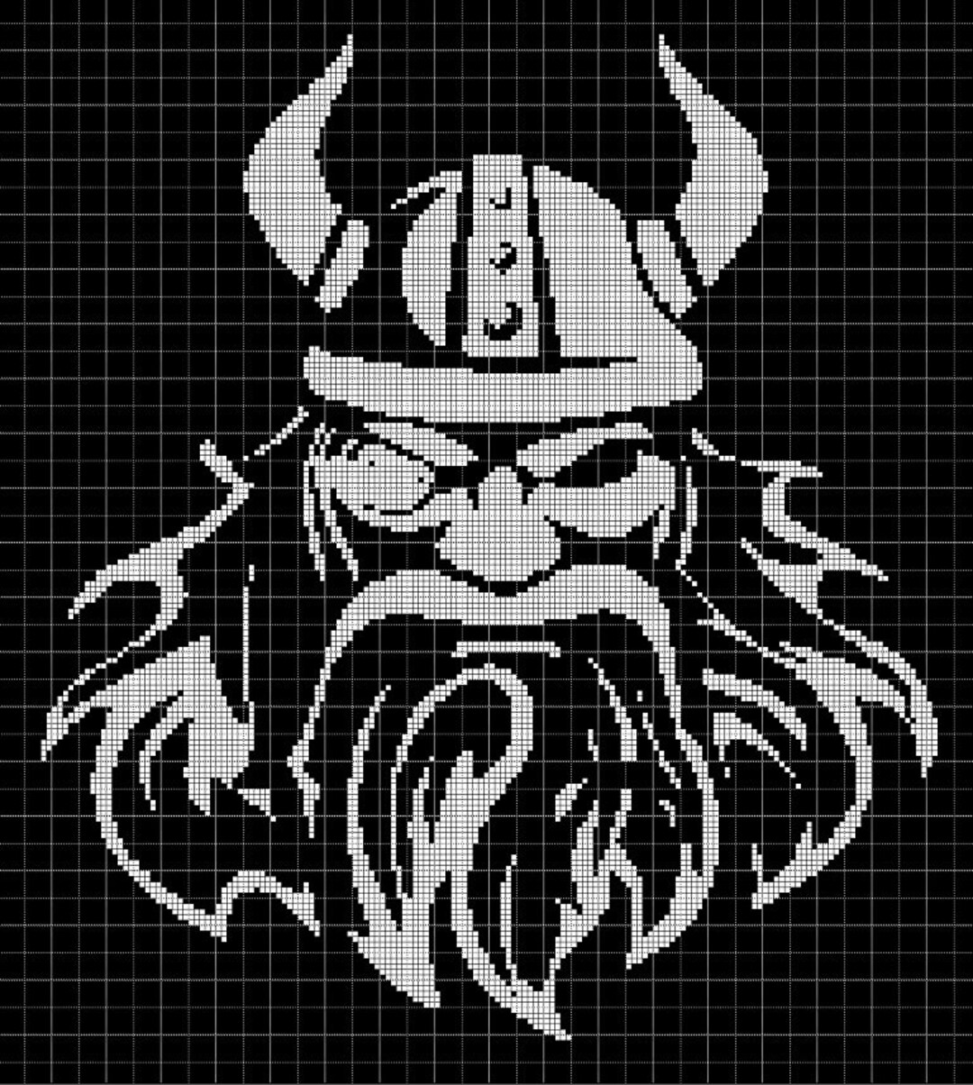 Viking Head Silhouette Cross Stitch Pattern in Pdf - Etsy