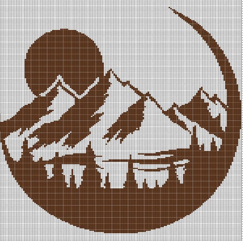 CROCHET! Landscape With Mountains Crochet Afghan Pattern Graph - Etsy
