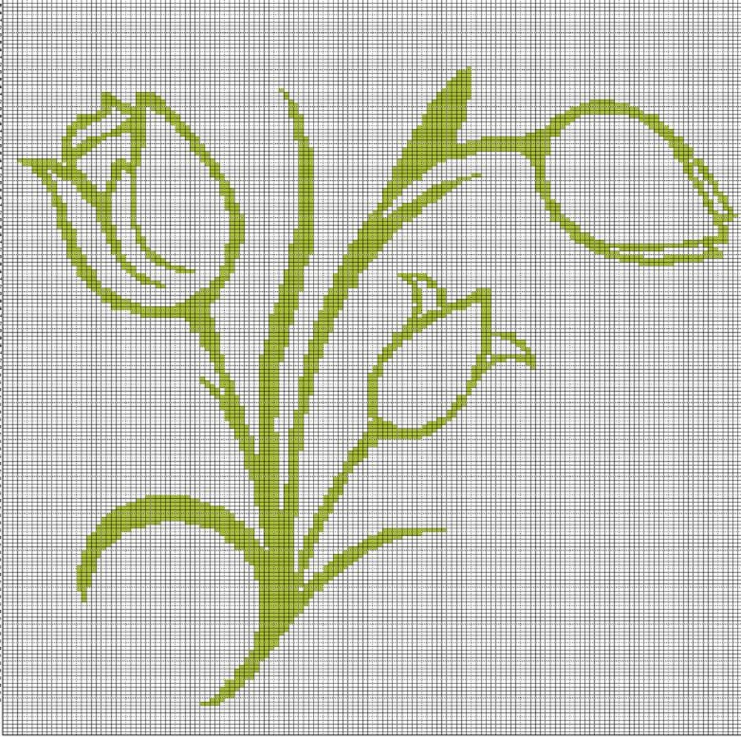 CROCHET! Green Tulip Crochet Afghan Pattern Graph - Etsy