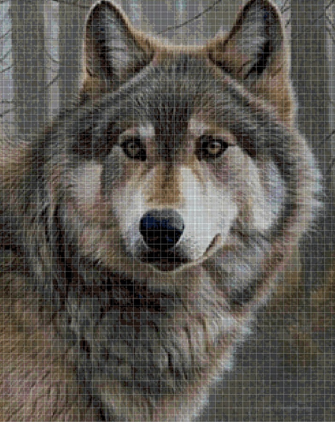 Wolf Head Cross Stitch Pattern in Pdf DMC - Etsy