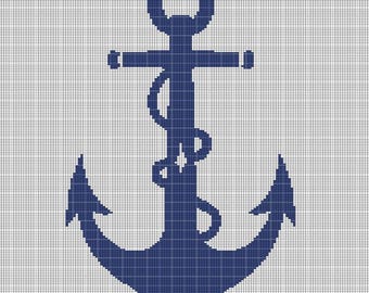 Anchor With Sea Motifs Crochet Afghan Pattern Graph - Etsy