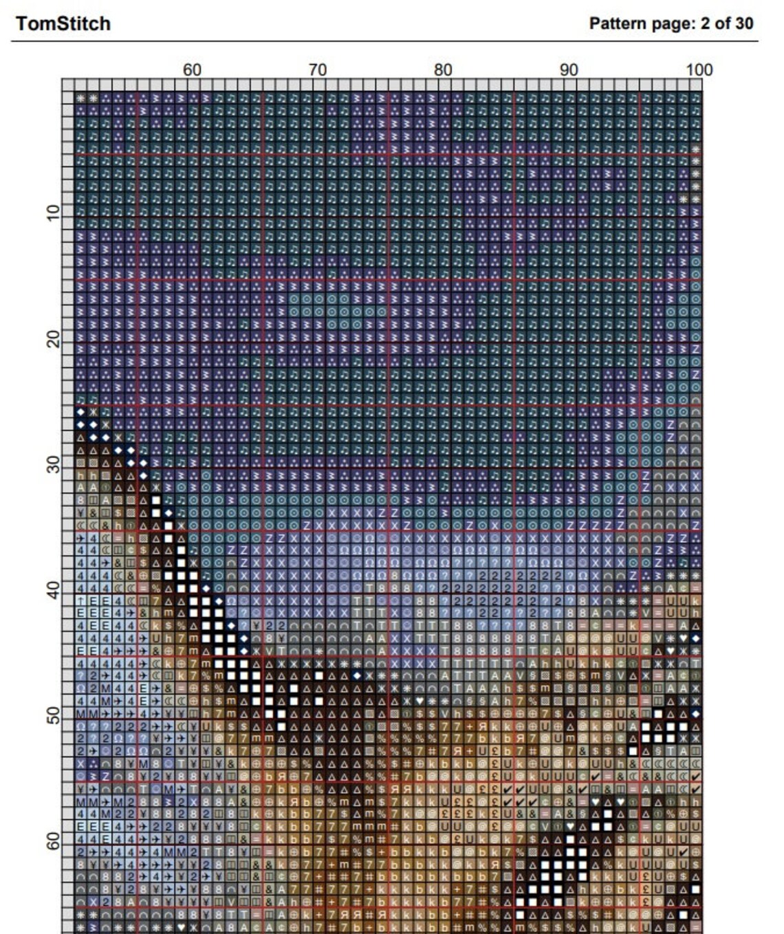 Sumatran Tiger Cross Stitch Pattern in Pdf DMC - Etsy