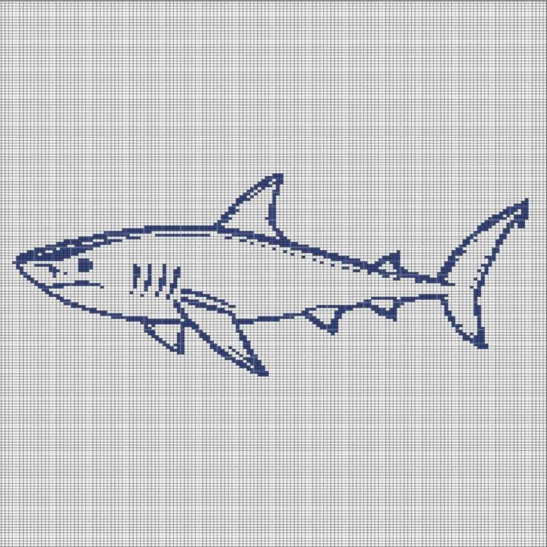 CROCHET! Shark Crochet Afghan Pattern Graph - Etsy