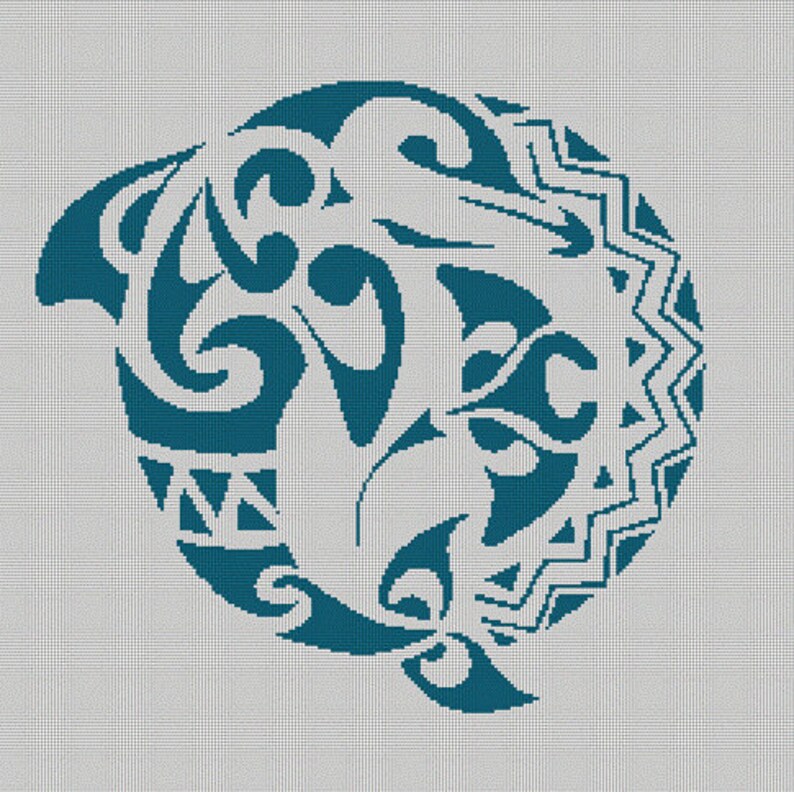 Maori Sea Symbol Silhouette Cross Stitch Pattern in Pdf - Etsy