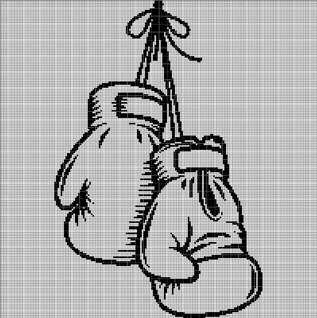 Boxing Gloves Silhouette Cross Stitch Pattern in Pdf - Etsy
