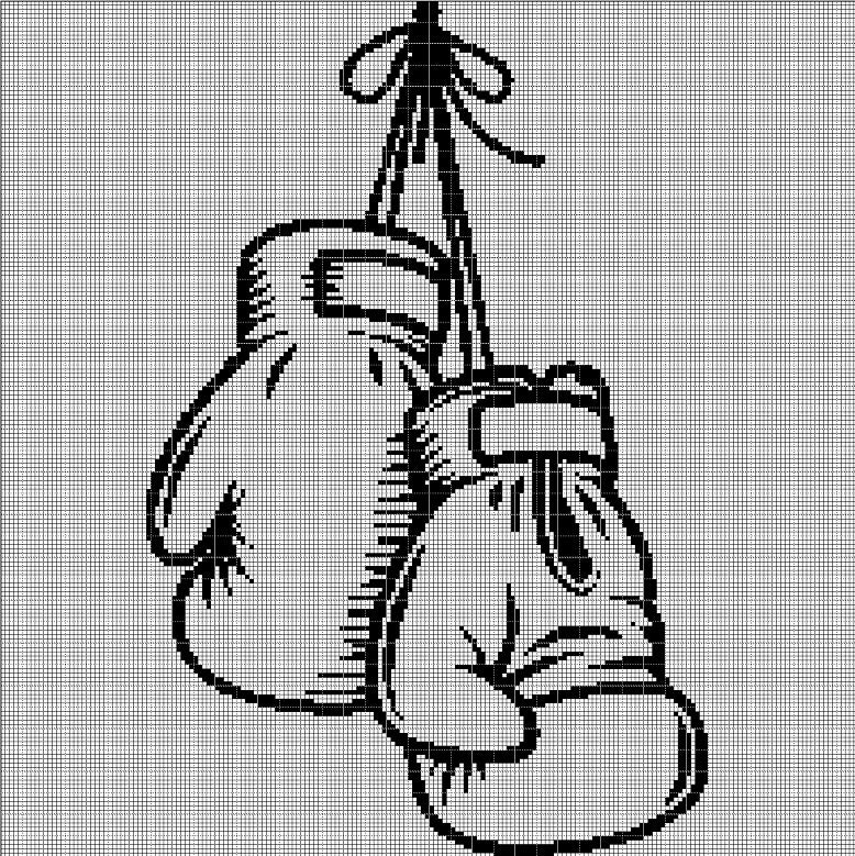 Boxing Gloves Silhouette Cross Stitch Pattern in Pdf - Etsy