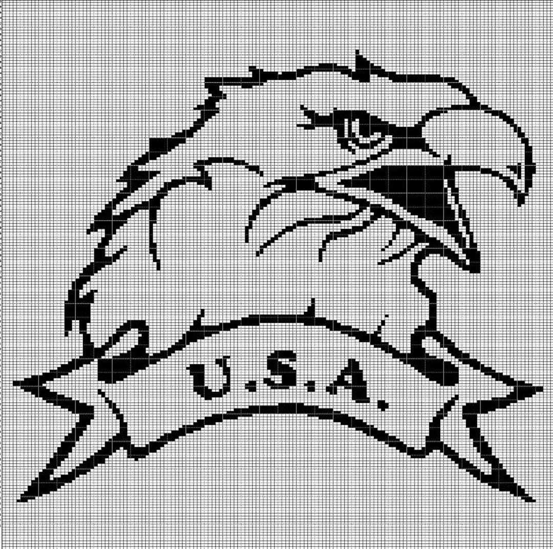 CROCHET! U.S.A. Eagle Crochet Afghan Pattern Graph - Etsy