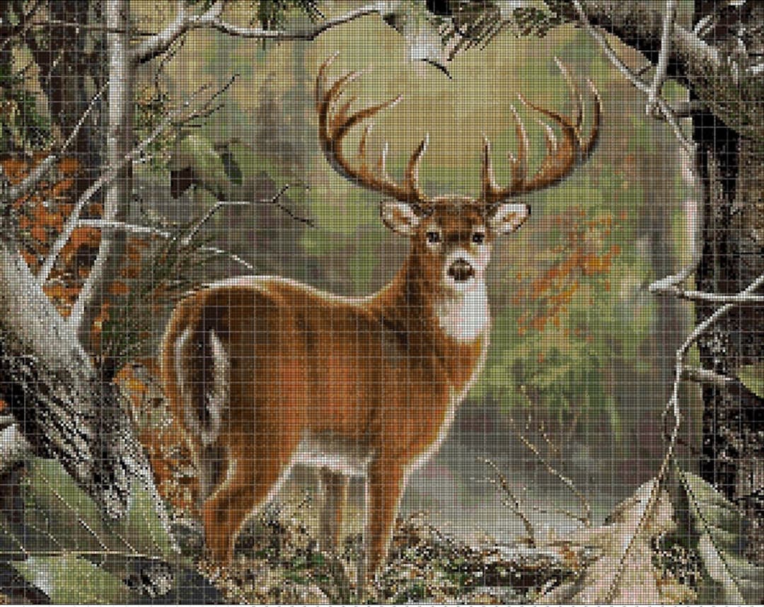 Deer 2 Cross Stitch Pattern in Pdf DMC - Etsy