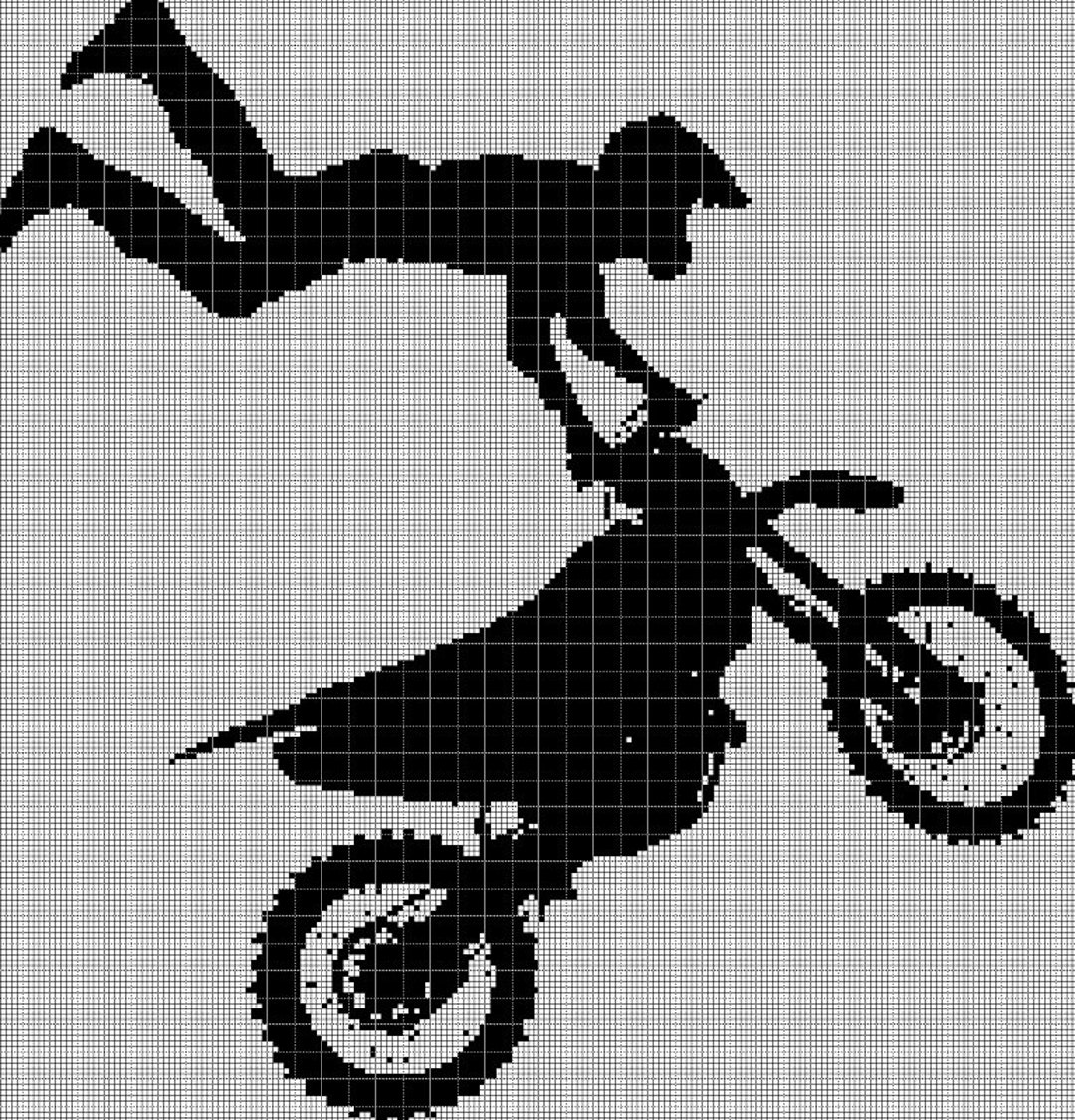 Motocross Rider 2 Silhouette Cross Stitch Pattern in Pdf - Etsy