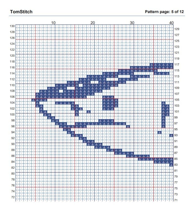 CROCHET! Shark Crochet Afghan Pattern Graph - Etsy