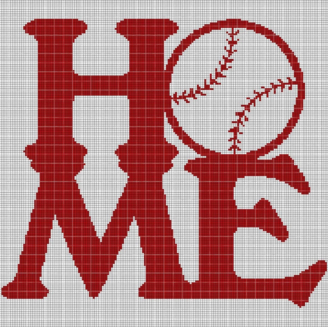 Baseball Home Silhouette Cross Stitch Pattern in Pdf - Etsy