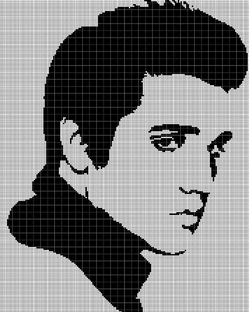 Elvis Silhouette Cross Stitch Pattern in Pdf - Etsy