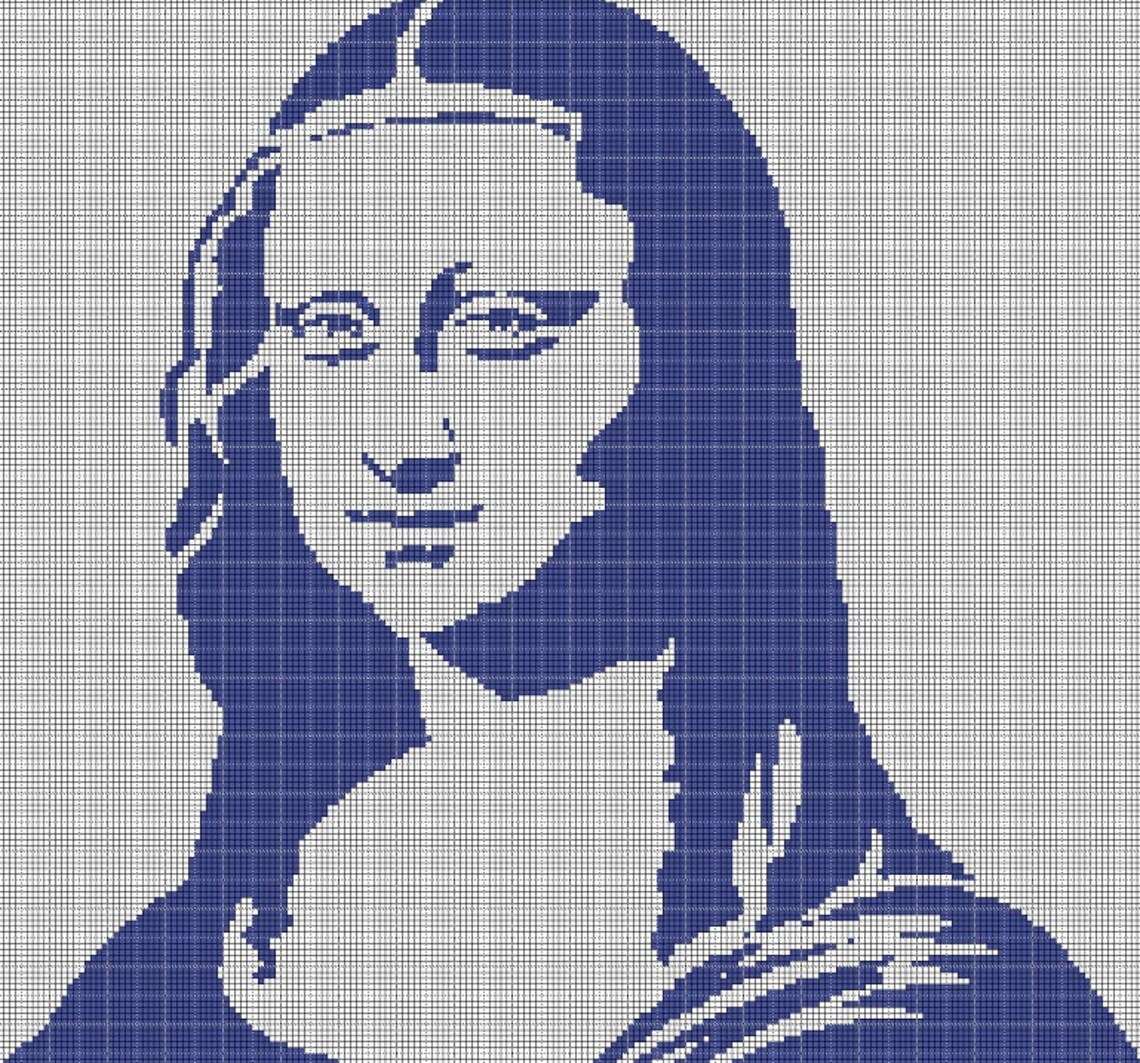 Mona Lisa Silhouette Cross Stitch Pattern in Pdf - Etsy