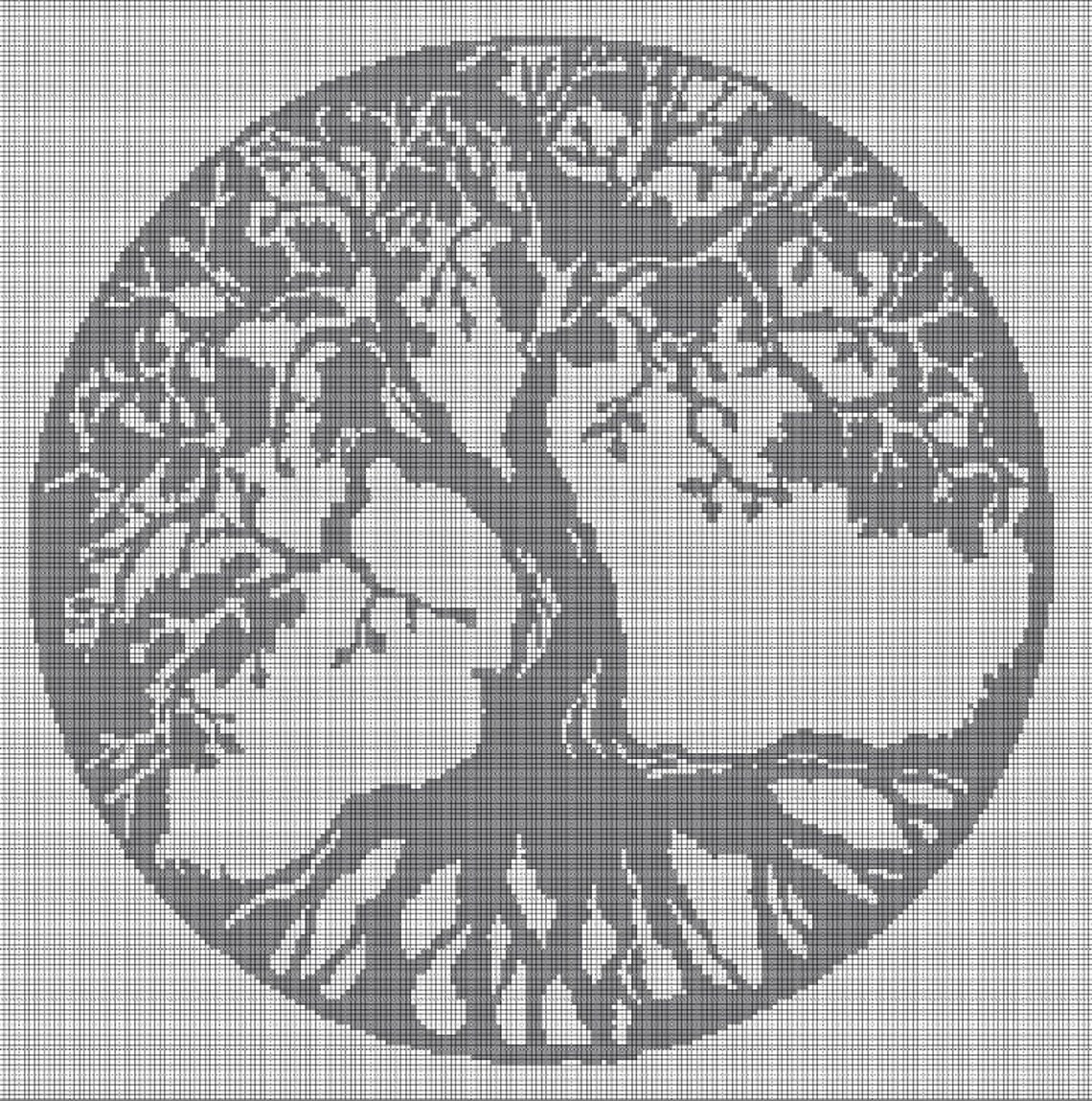 Silver Tree Silhouette Cross Stitch Pattern in Pdf - Etsy