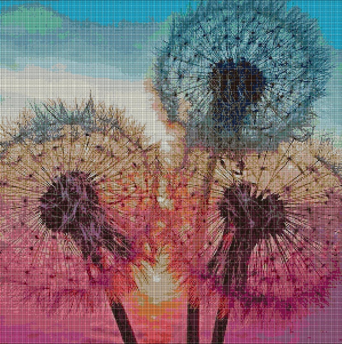 Dandelions Cross Stitch Pattern in Pdf DMC - Etsy