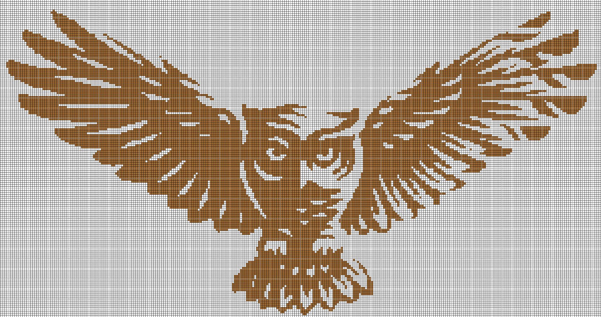 Big Owl Silhouette Cross Stitch Pattern in Pdf - Etsy