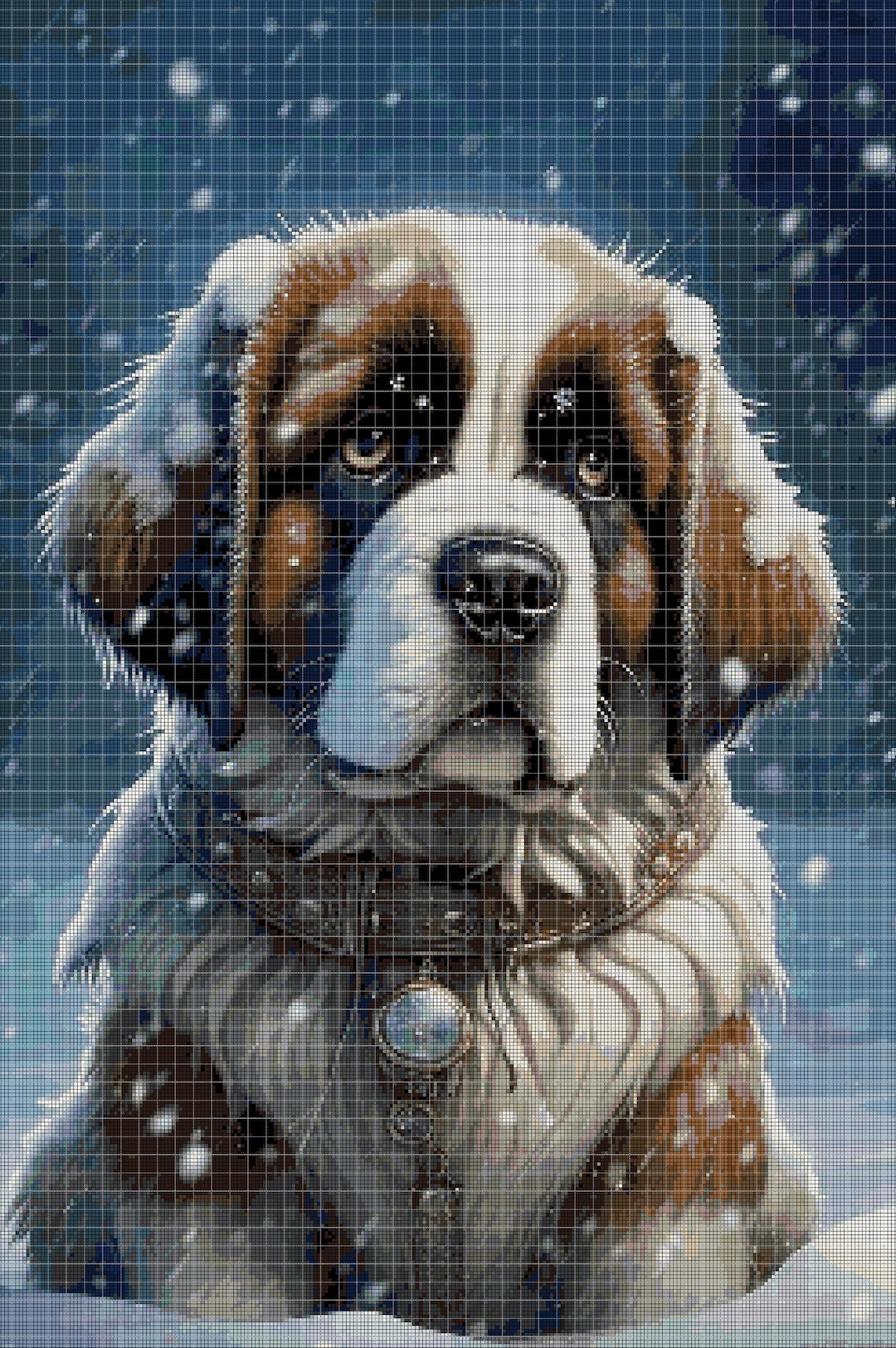 St Bernard Dog Cross Stitch Pattern in Pdf DMC - Etsy