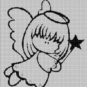 Little Angel Silhouette Cross Stitch Pattern in Pdf - Etsy