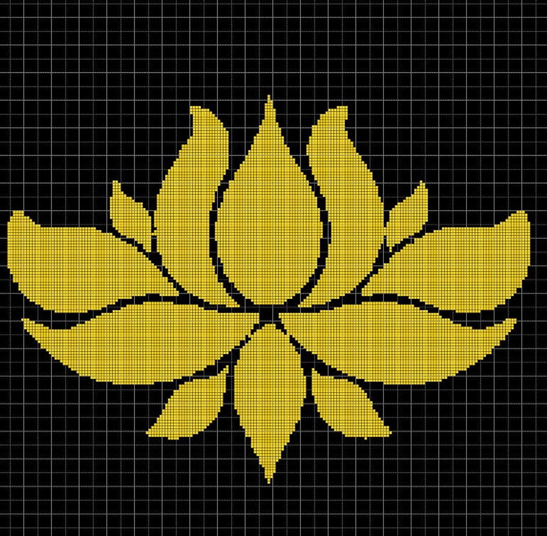 Lotus Flower Silhouette Cross Stitch Pattern in Pdf - Etsy