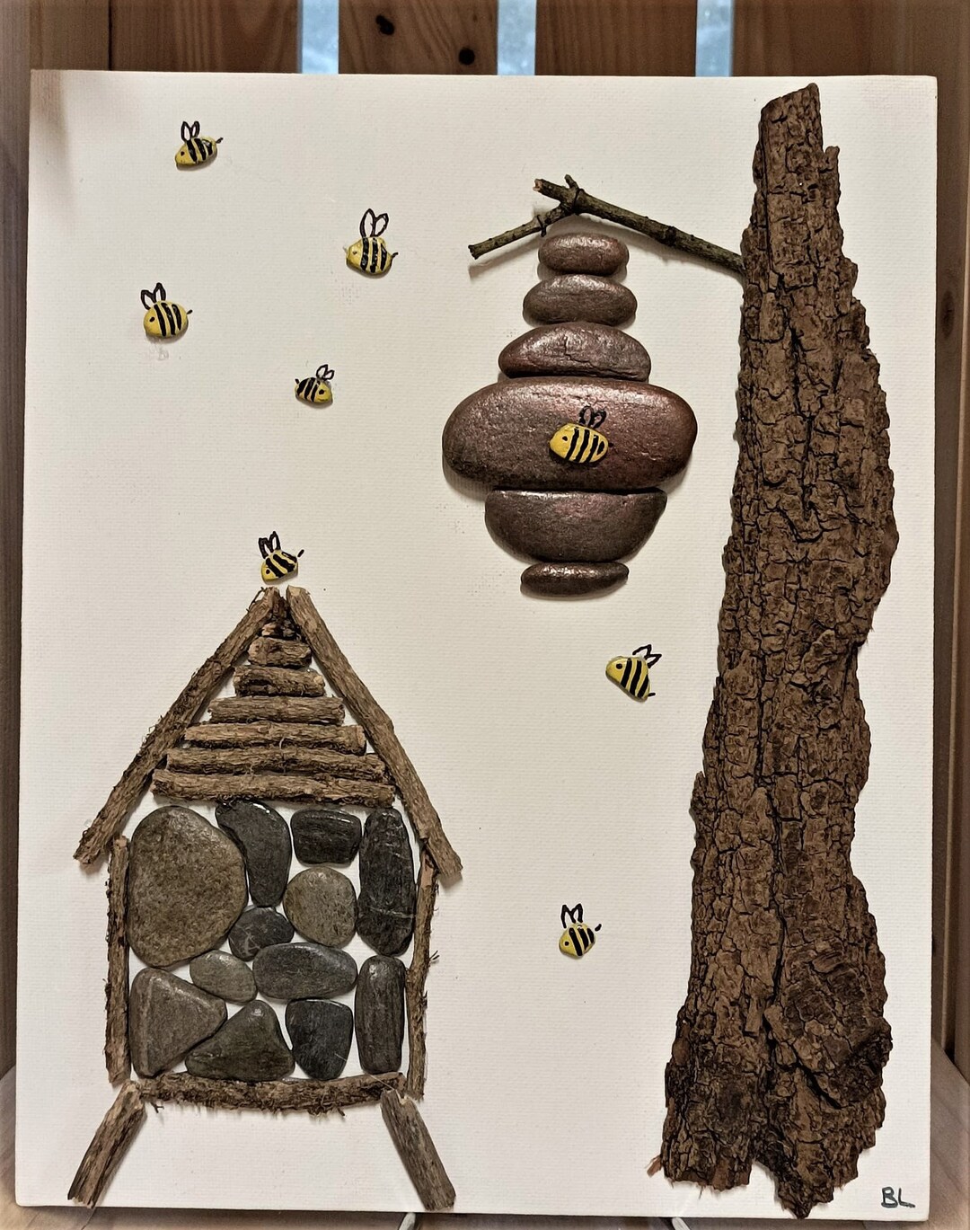 Painting Bees Pebble Art Bees - Etsy