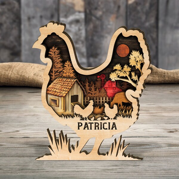 Wooden Chicken - Etsy