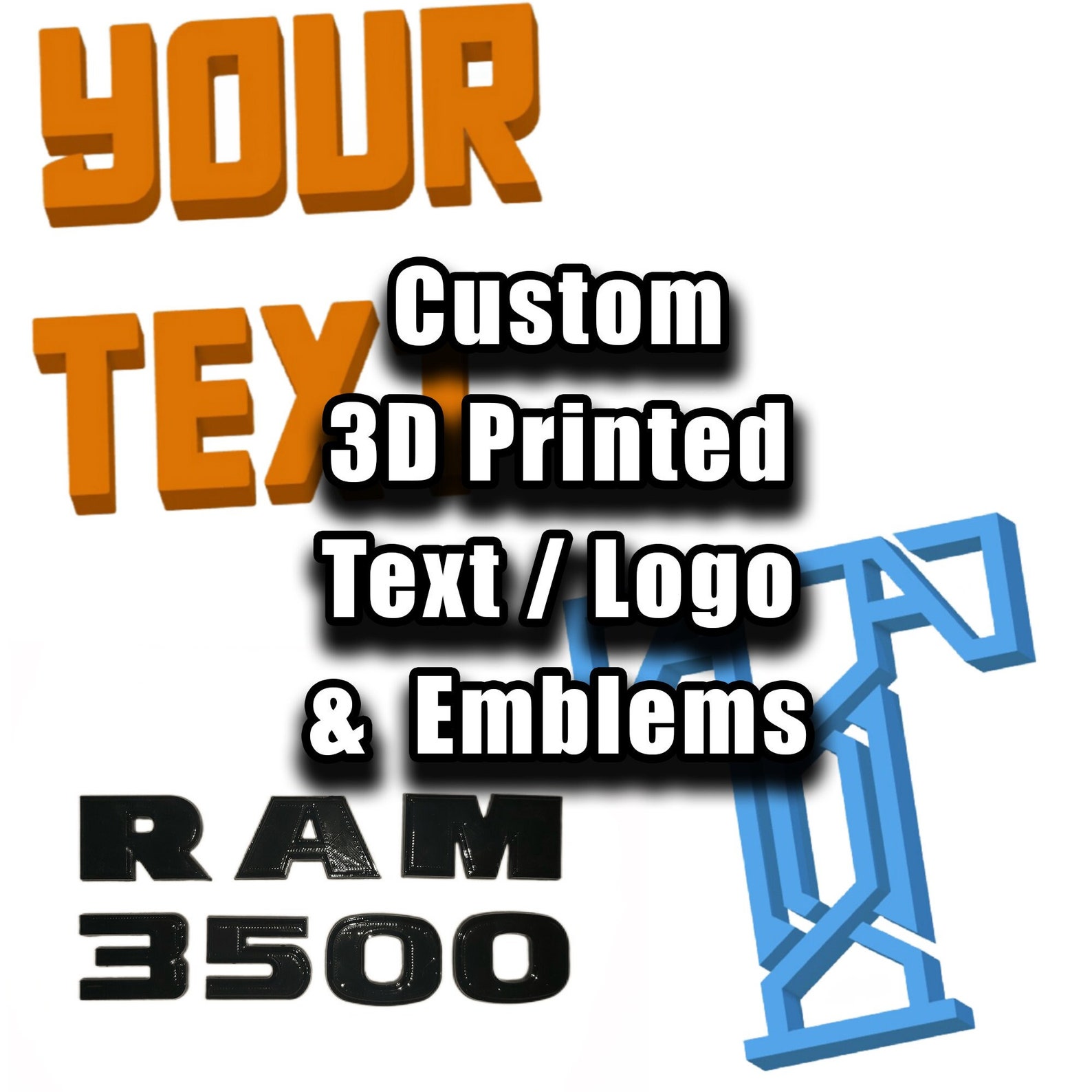 Custom 3D Printed Text, Logo & Emblems - Etsy Canada
