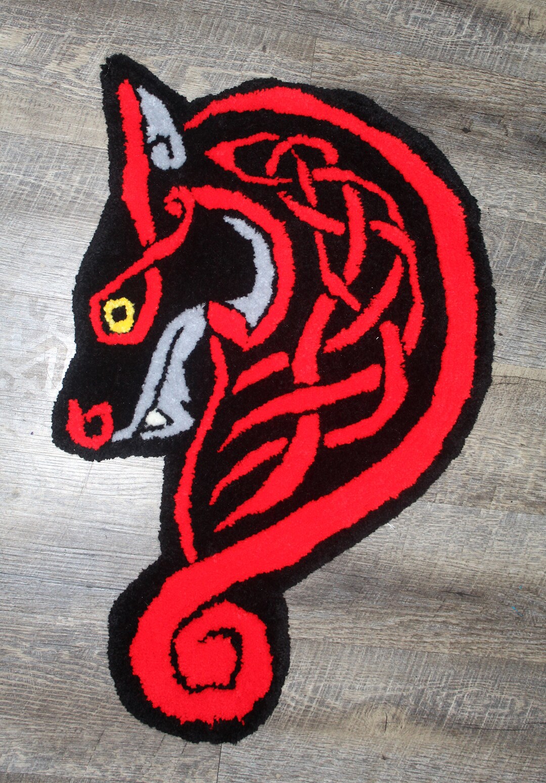 Celtic Wolf Rug Tufted Rug Custom Rug Handmade Rug - Etsy