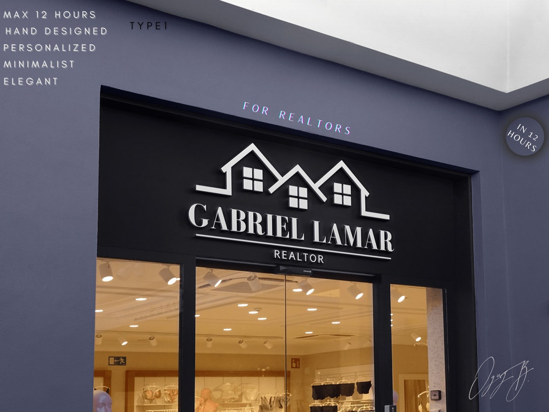 Custom Real Estate Logo, Presonalized Real Estate Logo, Minimalist Real ...