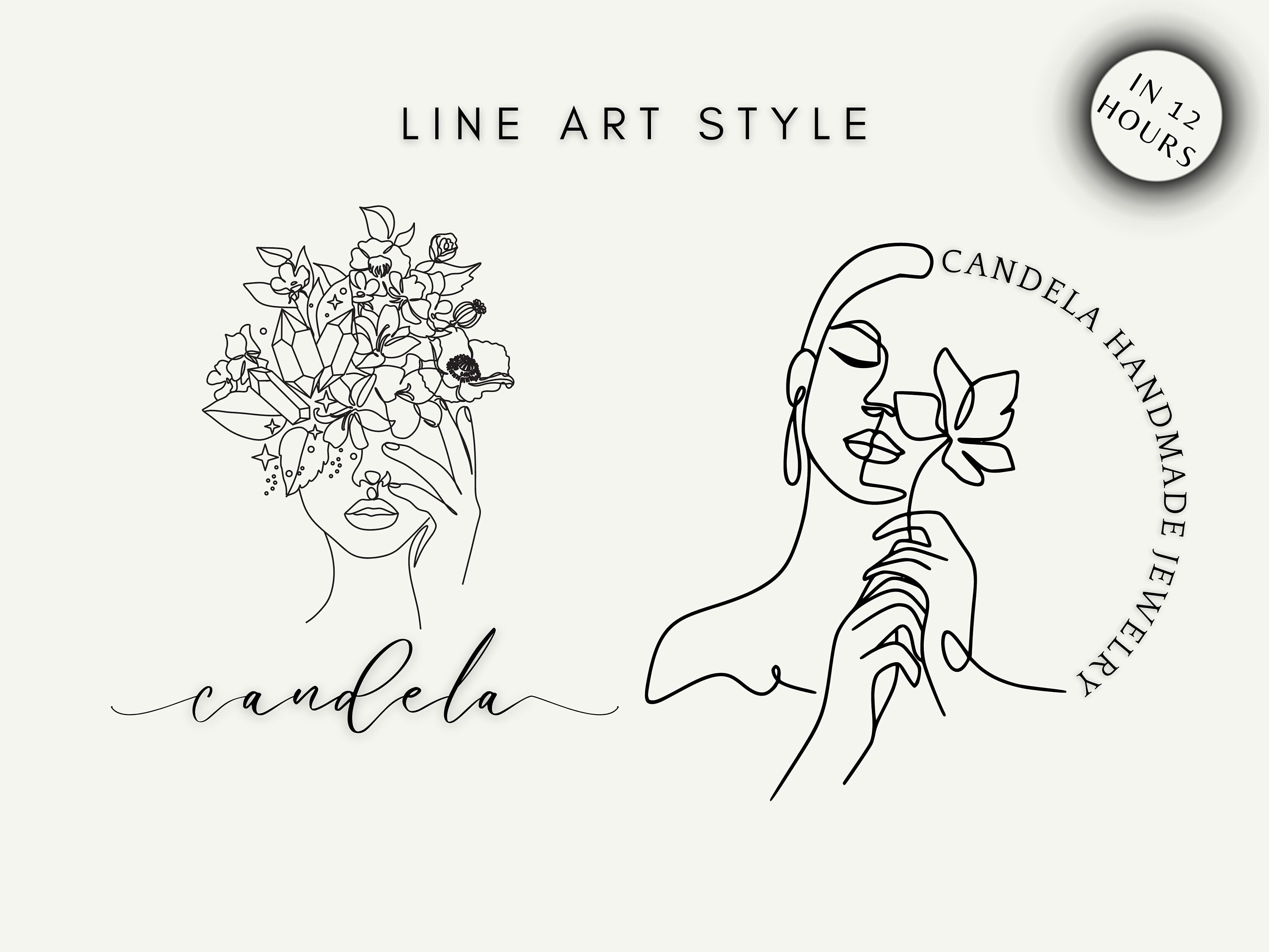 I Will Create Custom Flower Logo for Your Boutique Minimalist - Etsy