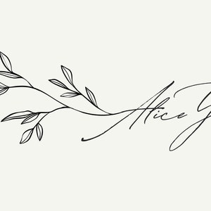 Personalized Floral Name Tattoo Design, Custom Name Tattoo, Flower ...