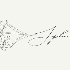 Personalized Floral Name Tattoo Design, Custom Name Tattoo, Flower ...