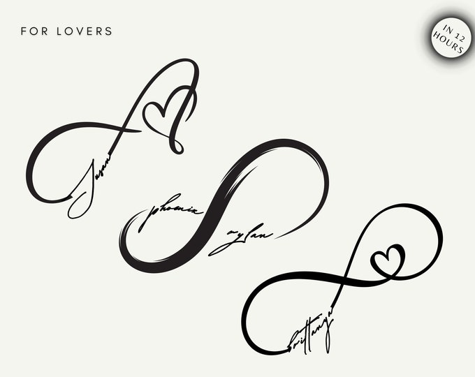 Infinity Symbol Custom Design Personalized Tattoo Design Instant ...