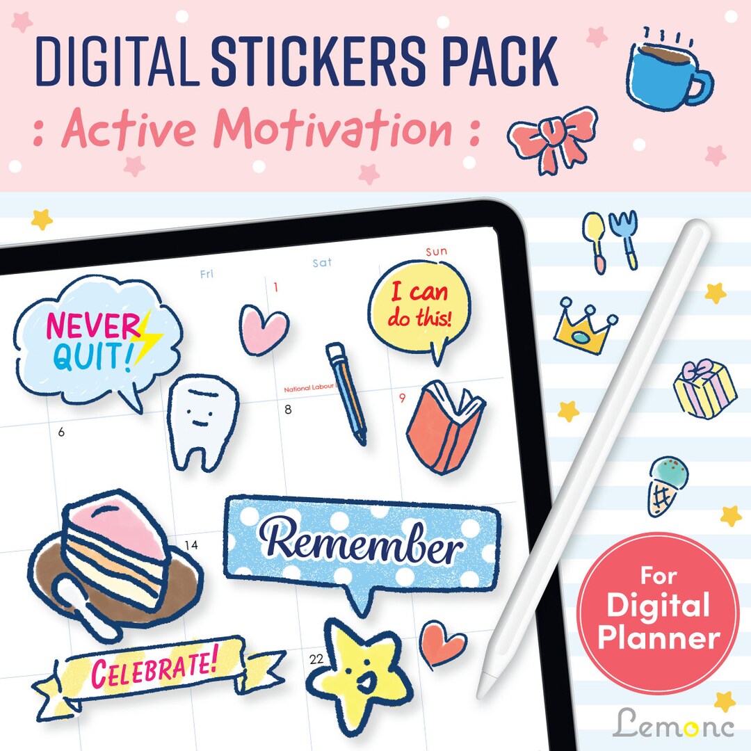 Cute Digital Stickers for Digital Planner, Digital Journaling, Bujo ...