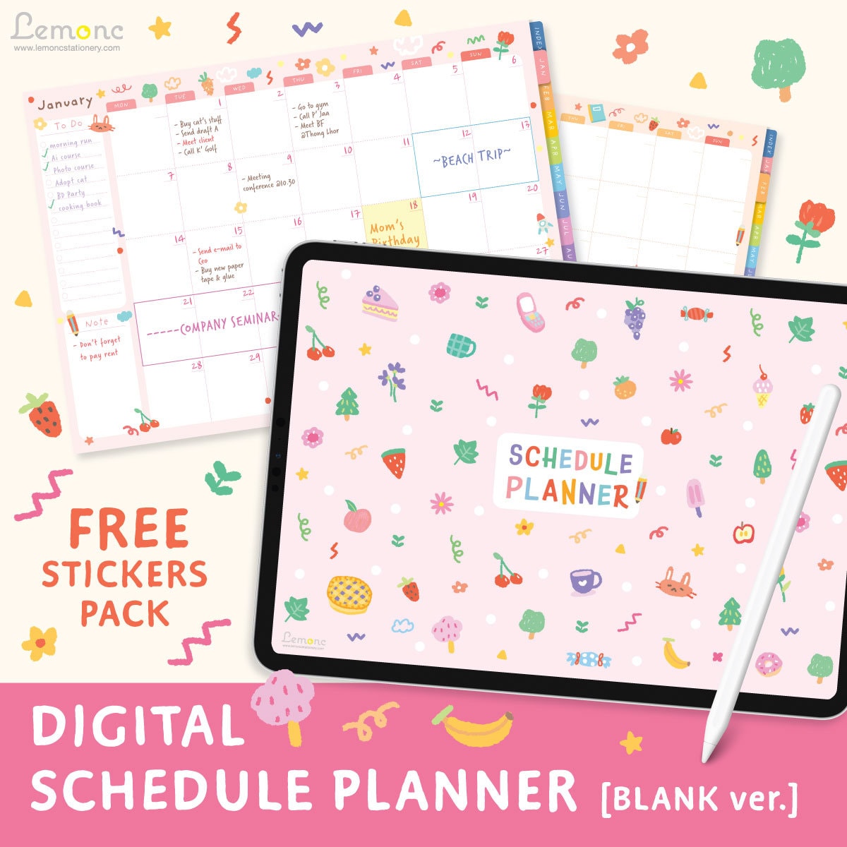 Digital Planner Goodnotes, iPad Planner, Monthly (blank) - Etsy