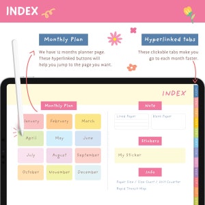 Digital Planner Goodnotes, iPad Planner, Monthly (blank) - Etsy