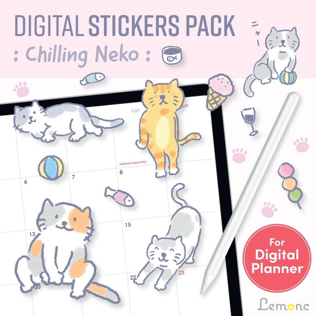 Cute Digital Stickers for Digital Planner, Digital Journaling, Bujo ...