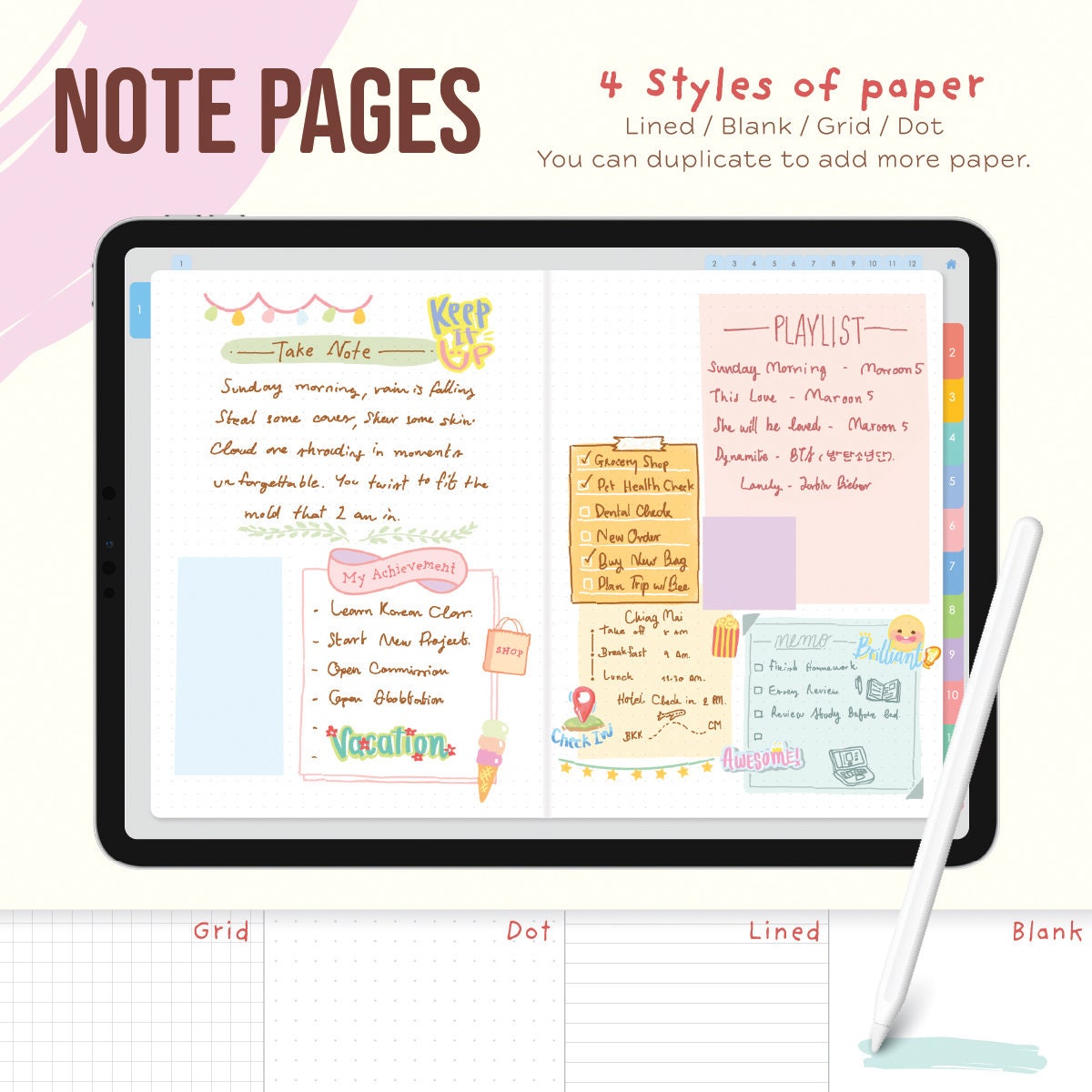 Digital BUJO for Goodnotes | Dot Grid Bullet Journal With Templates ...