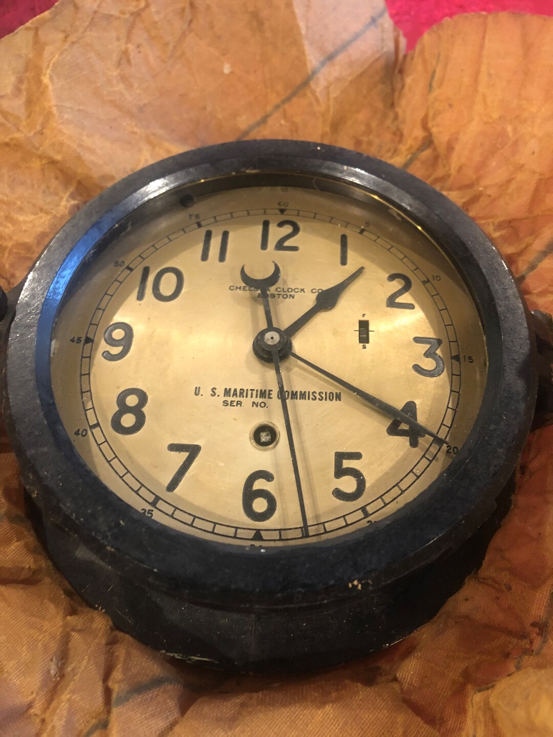 6 Marine Mechanical Deck Clock 12 Hour Dial, 1932. Chelsea Clock ...