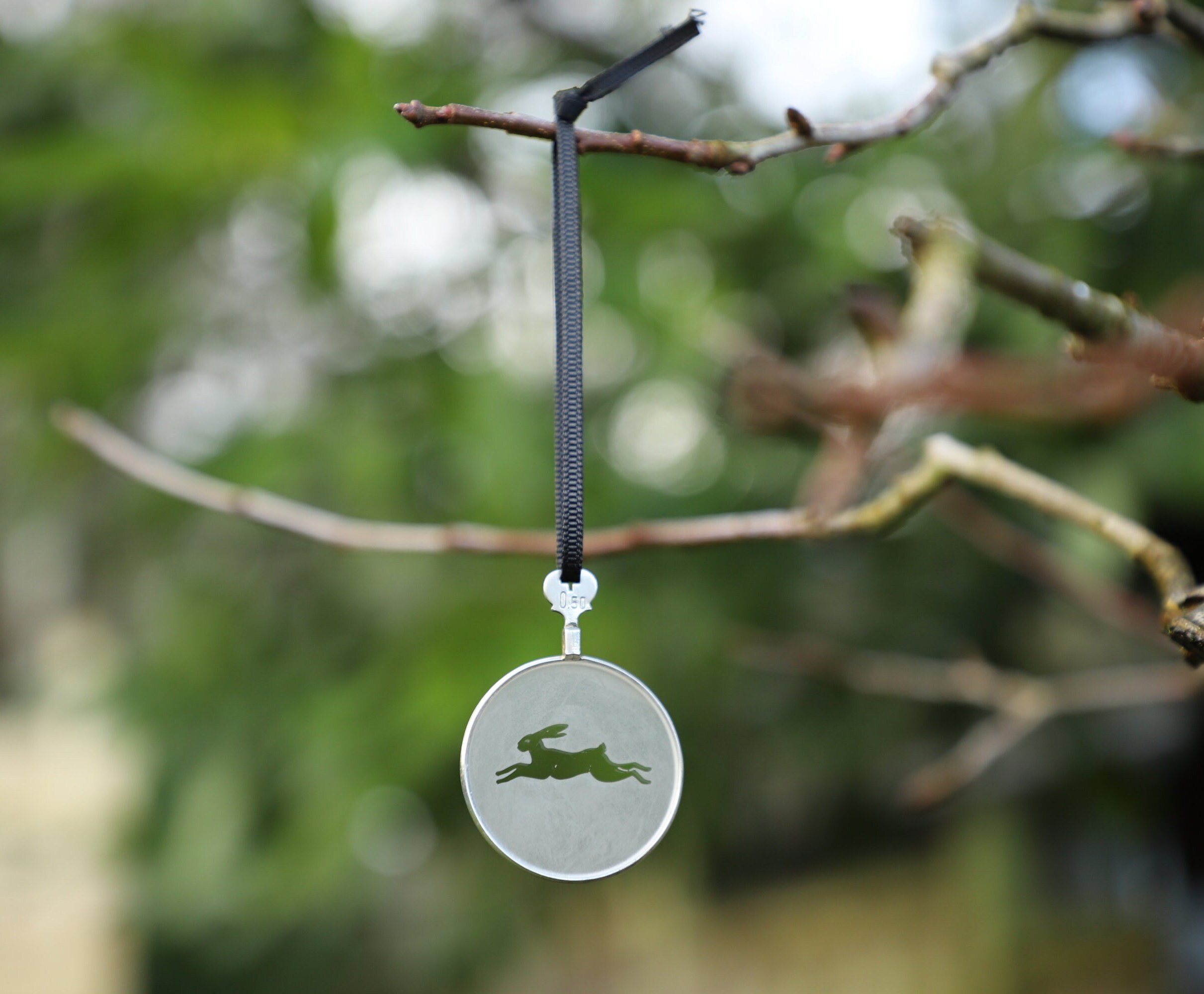 Rabbit & Hare Upcycled Etched Vintage Opticians Lens Decoration Unique ...