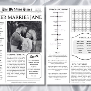 Wedding Newspaper Post | Fun Wedding Program Idea | Edit on Canva ...