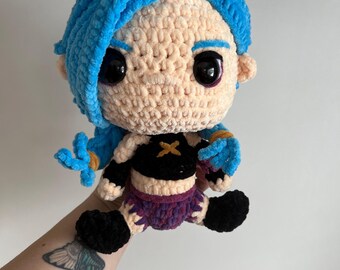 Handmade Crochet Jinx Plushie - Amigurumi Doll Inspired by Arcane, League of Legends - Etsy