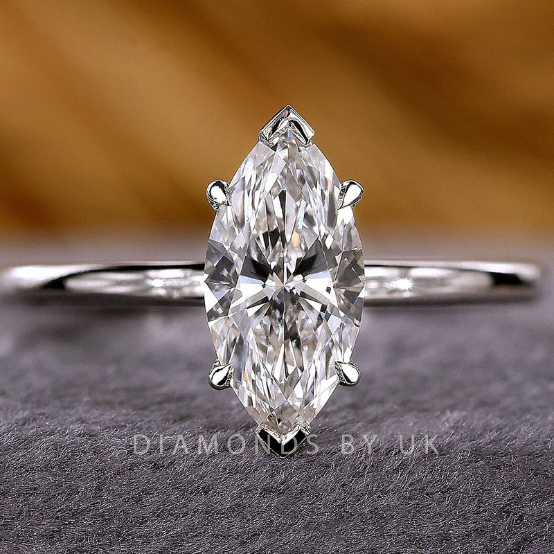 Marquise Engagement Ring - Etsy
