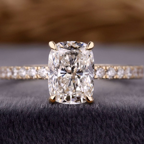 Elongated Cushion Lab Grown Diamond Ring - Etsy