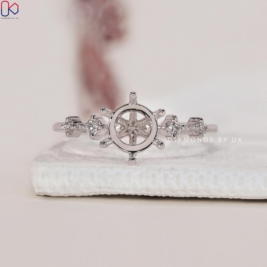 Customizable Semi Mount Diamond Ring Setting Six Prong Engagement Ring ...