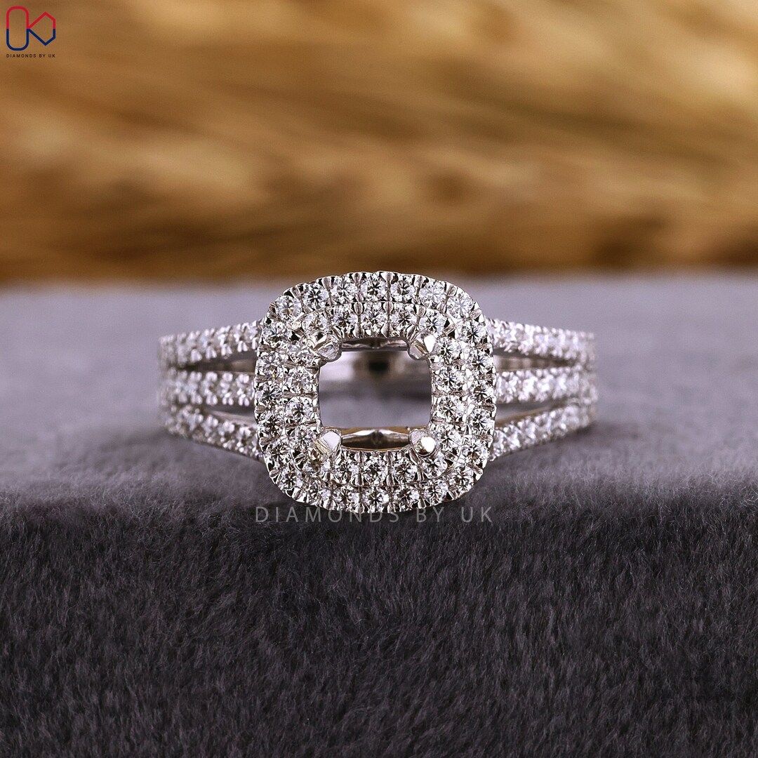 0.80 CT Round Diamond Ring Setting Bespoke Diamond Ring Setting in ...