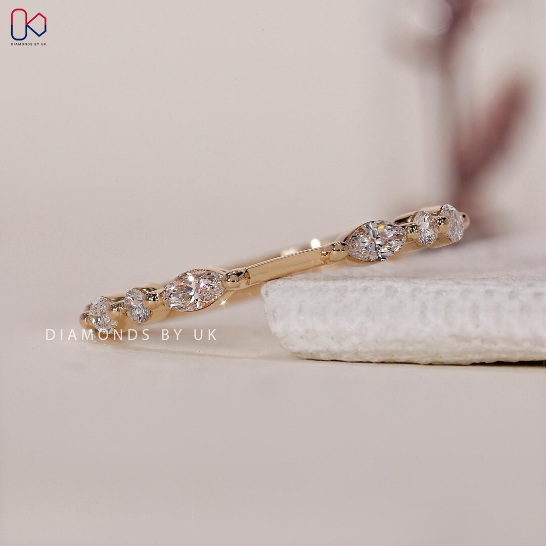 Custom Diamond Stacking Band for Low Set Engagement Ring Lab Grown ...