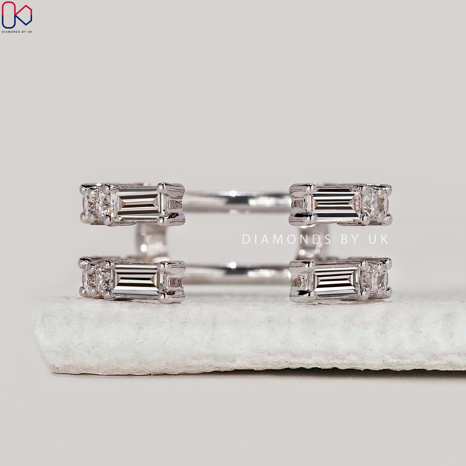Custom Gap Enhancer Wrap Ring Genuine Lab Grown Diamond Stacking Rings ...